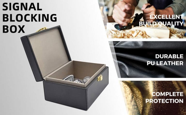 PU Leather RFID Scan Blocker Box Signal Blocking Key Case