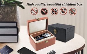 PU Leather RFID Scan Blocker Box Signal Blocking Key Case