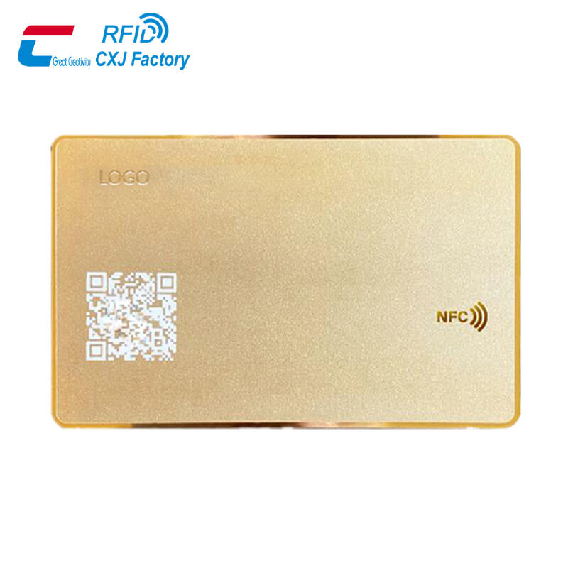 Laser Engraved 24K Gold Metal NFC Business Cards