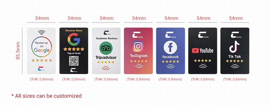 Wholesale Custom NFC Tag QR Code Card for Google Review