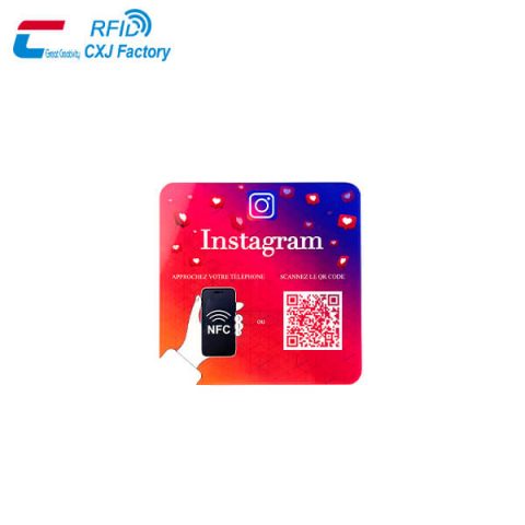 Custom Acrylic QR Code NFC Tag Sticker For Google Review