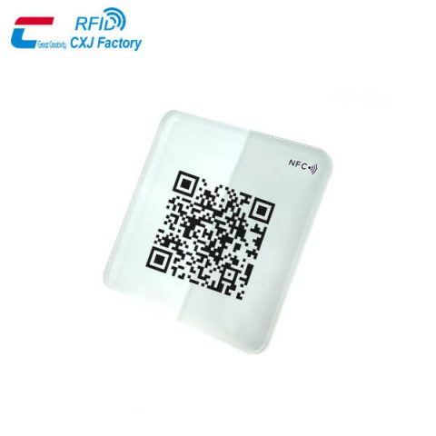 Custom Acrylic QR Code NFC Tag Sticker For Google Review