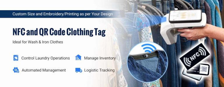Custom Clothing Tag NFC And QR Code Iron-On Woven Patch