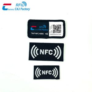Custom Clothing Tag NFC And QR Code Iron-On Woven Patch
