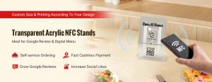 Wholesale NFC Transparent Acrylic Qr Code Stand for Table